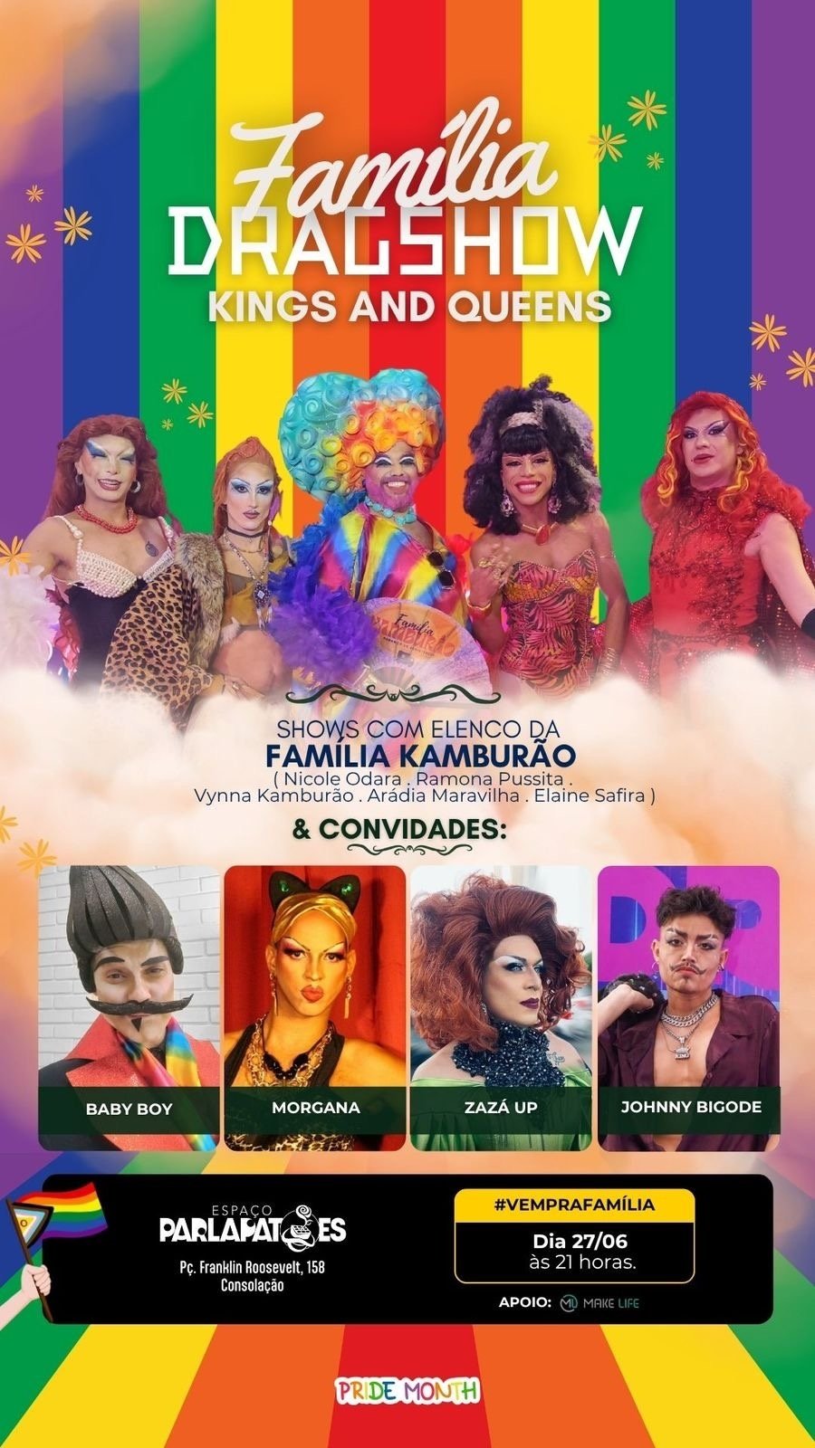 Família Drag Show Kings and Queens | Pride Month em São Paulo - Sympla