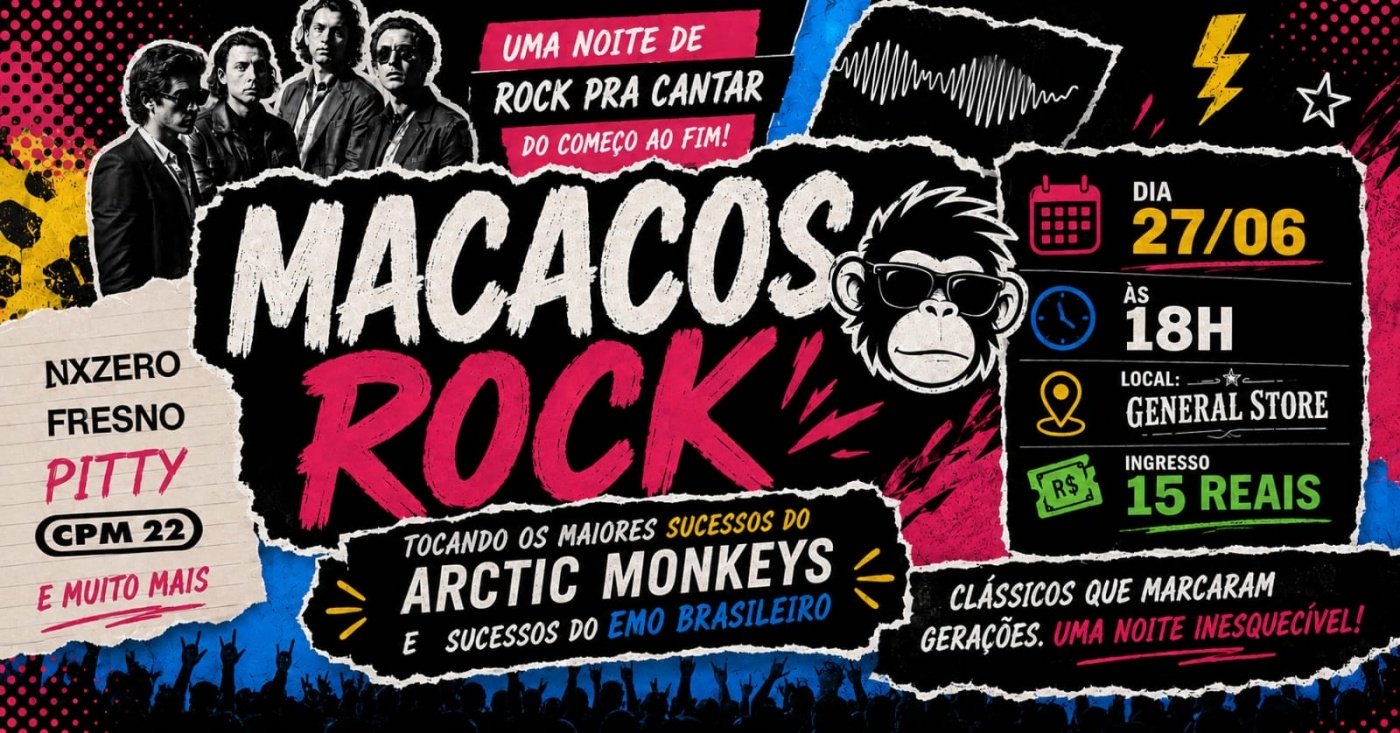 Macacos Rock, toca Arctic Monkeys! em João Pessoa - Sympla